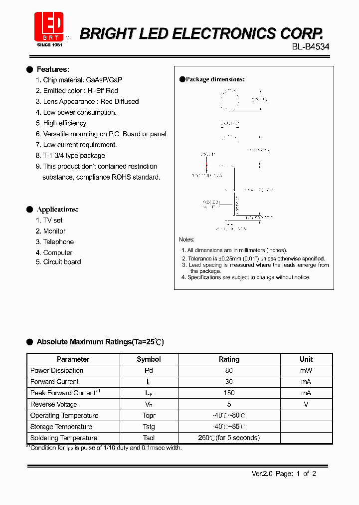 BL-B4534_5057966.PDF Datasheet Download --- IC-ON-LINE