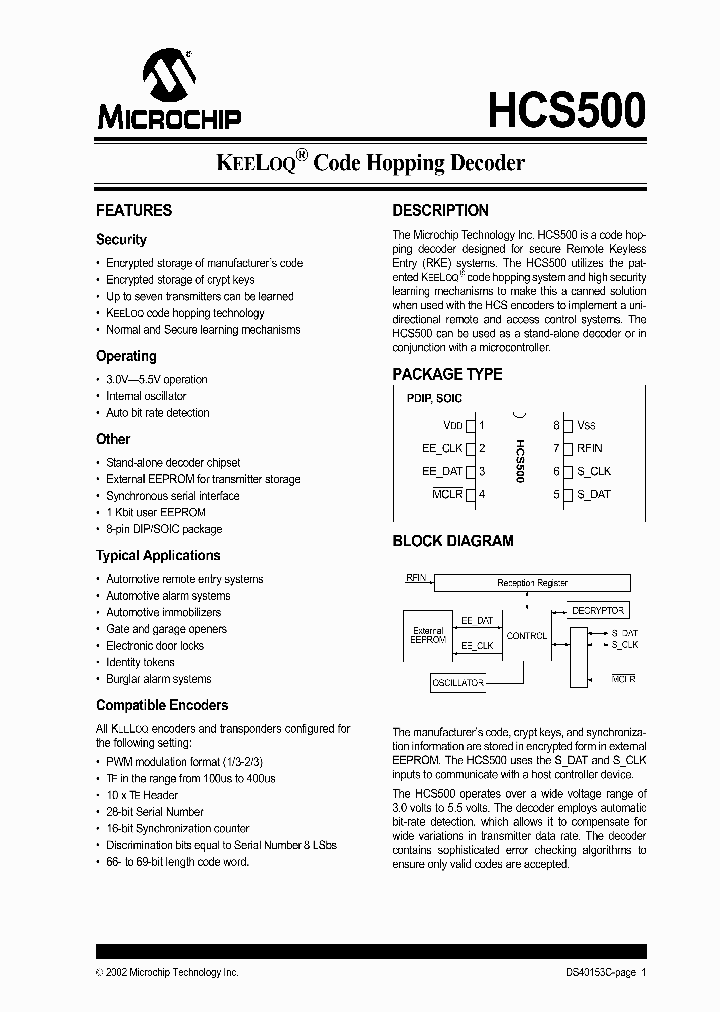 HCS500SM_5103278.PDF Datasheet Download --- IC-ON-LINE