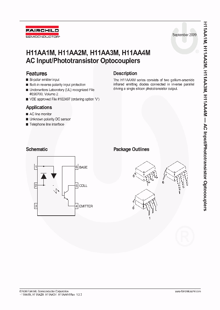 H11AA3SM_5116371.PDF Datasheet Download --- IC-ON-LINE
