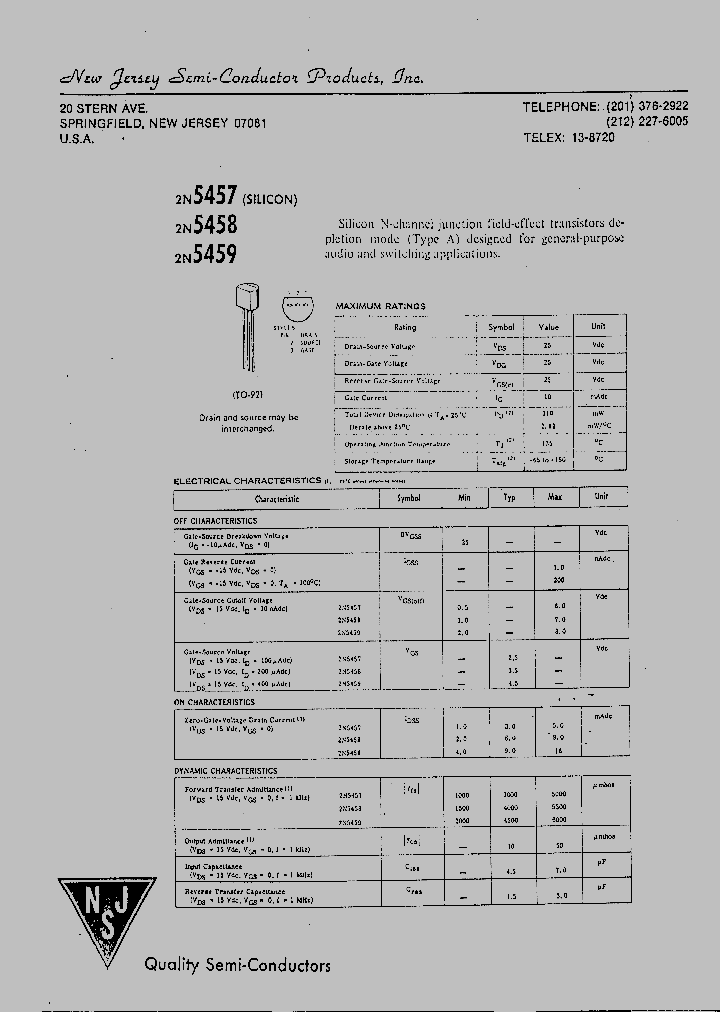 2N5457_5396136.PDF Datasheet Download --- IC-ON-LINE