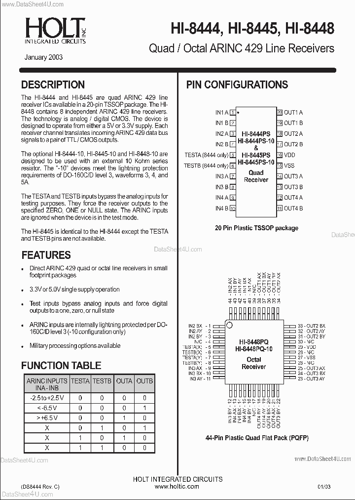 HI-8445_5402527.PDF Datasheet Download --- IC-ON-LINE