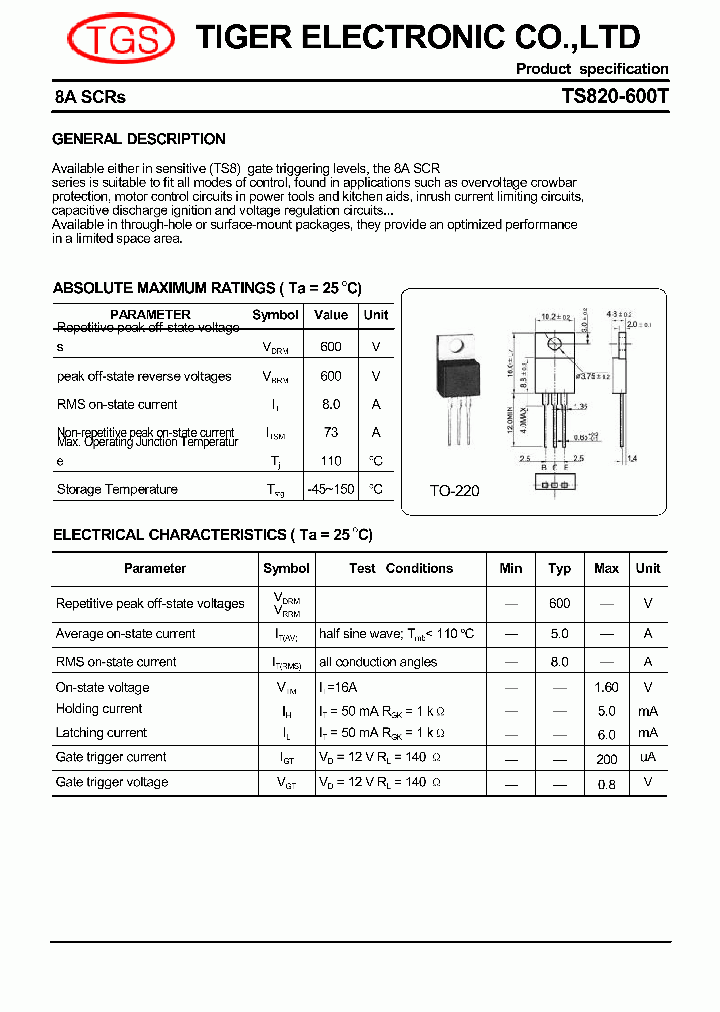 TS820-600T_5406693.PDF Datasheet Download --- IC-ON-LINE