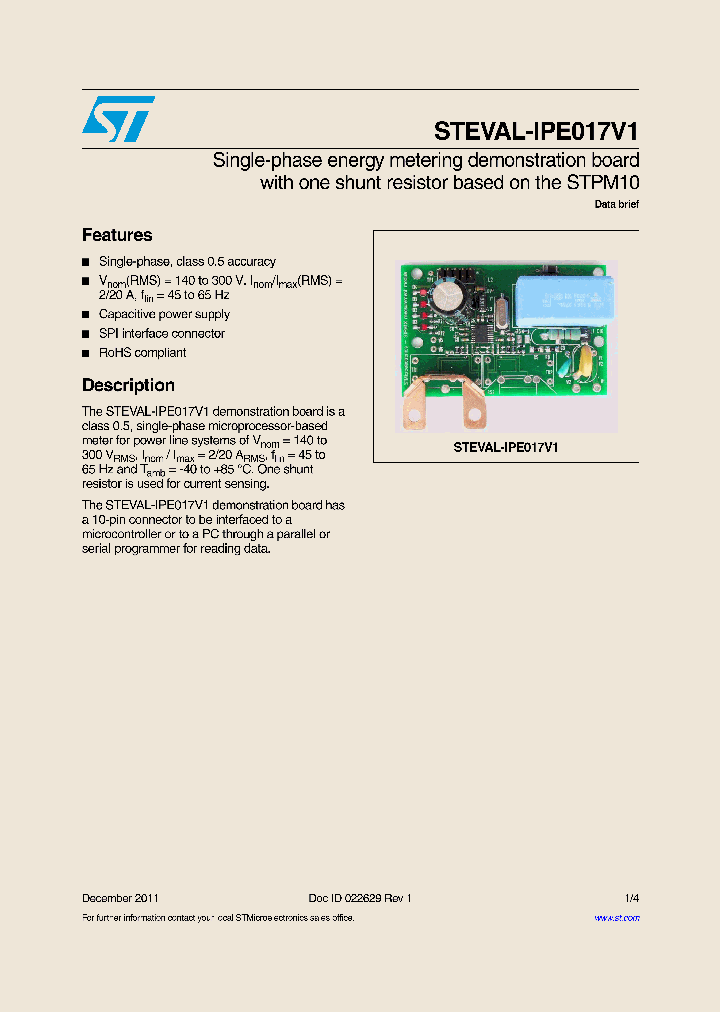 STEVAL-IPE017V1_5411448.PDF Datasheet Download --- IC-ON-LINE