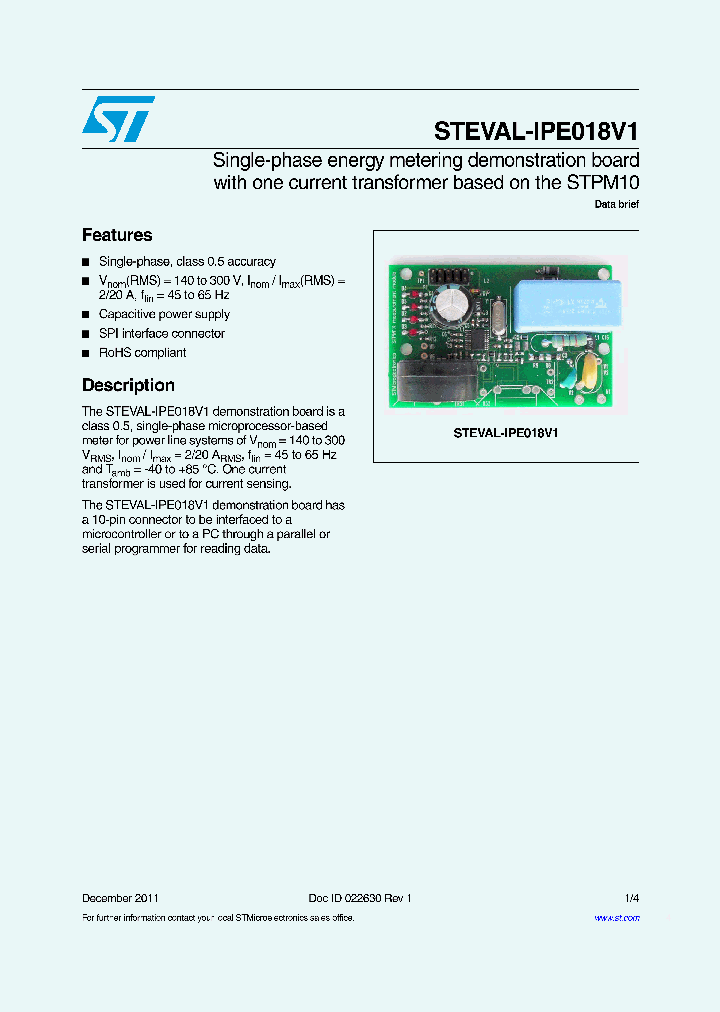STEVAL-IPE018V1_5411449.PDF Datasheet Download --- IC-ON-LINE
