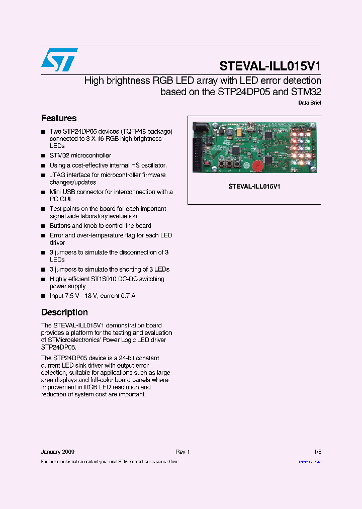 STEVAL-ILL015V1_5425717.PDF Datasheet Download --- IC-ON-LINE