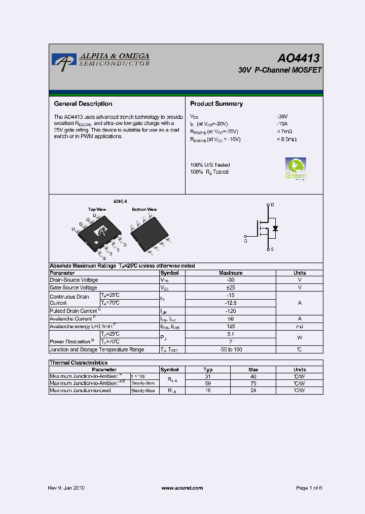 AO4413_5460269.PDF Datasheet Download --- IC-ON-LINE