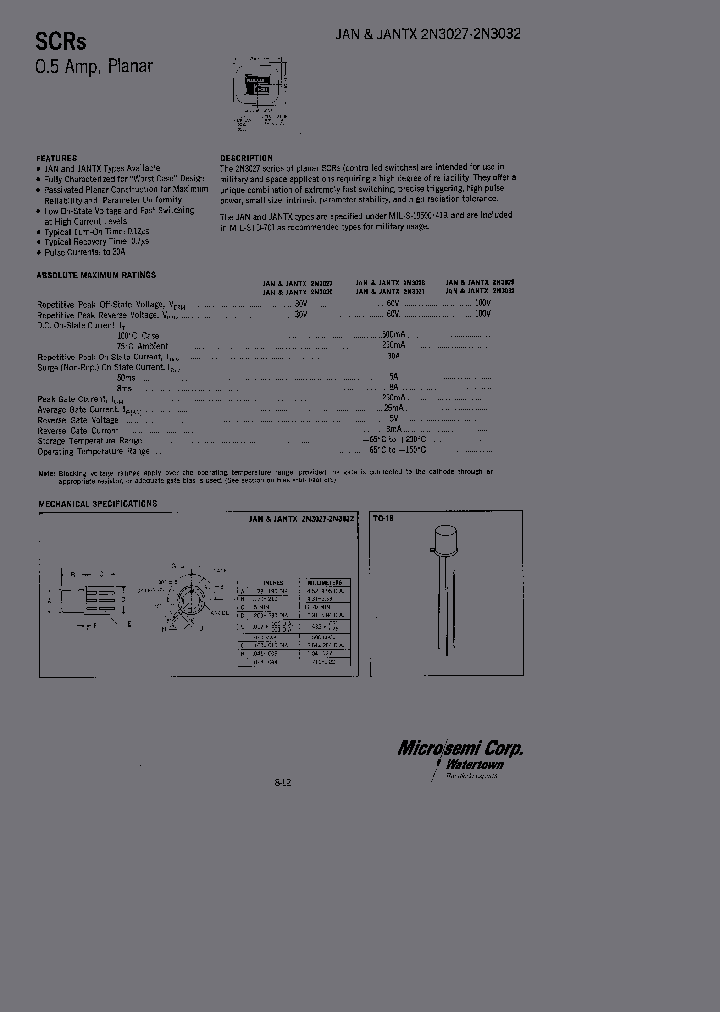 JAN2N3027_5468498.PDF Datasheet Download --- IC-ON-LINE
