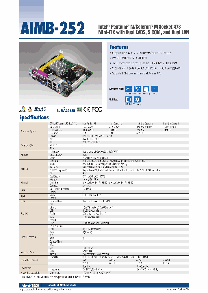 AIMB-252G2-00A1E_5495562.PDF Datasheet Download --- IC-ON-LINE