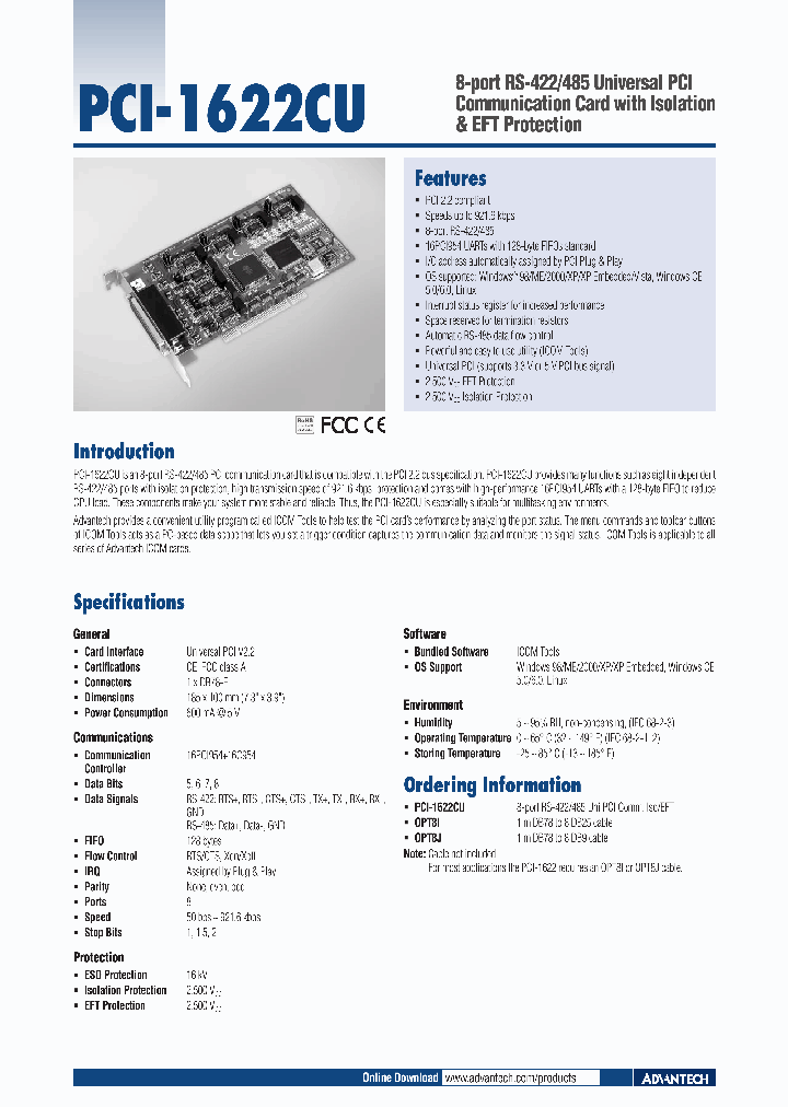 PCI-1622CU_5517213.PDF Datasheet Download --- IC-ON-LINE