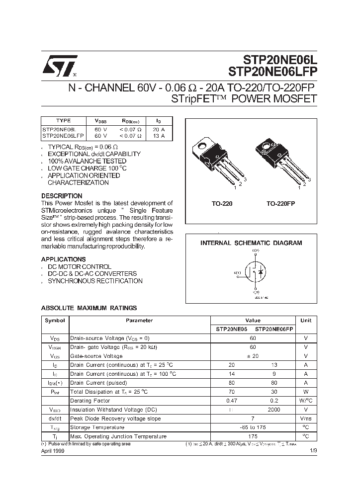 STP20NE06LFP_5534718.PDF Datasheet Download --- IC-ON-LINE