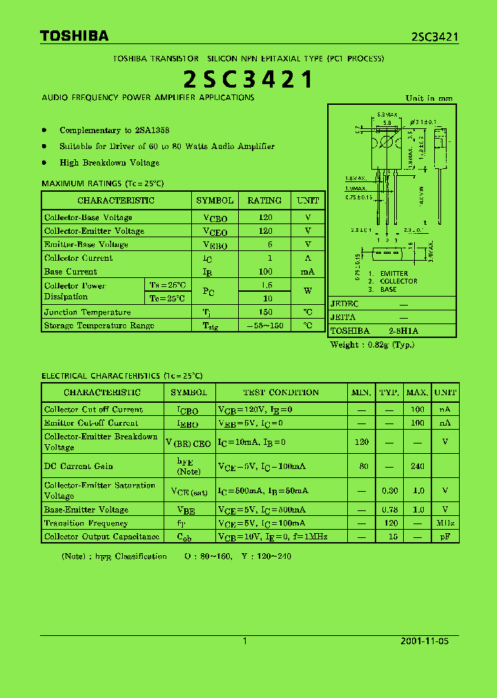 2SC3421_5544938.PDF Datasheet Download --- IC-ON-LINE
