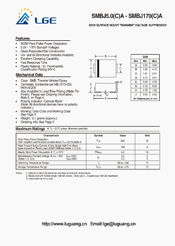 SMBJ58CA_5570208.PDF Datasheet Download --- IC-ON-LINE