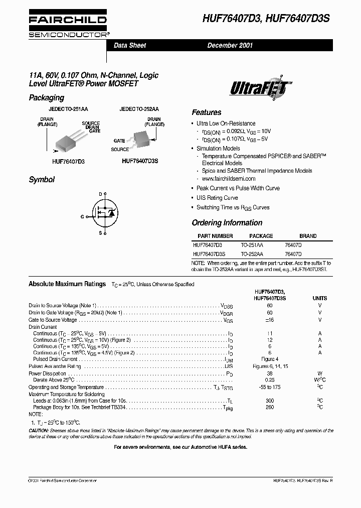 HUF76407D3_5586177.PDF Datasheet Download --- IC-ON-LINE