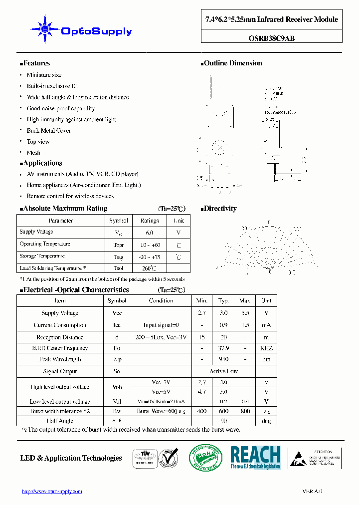 OSRB38C9AB_5690520.PDF Datasheet Download --- IC-ON-LINE