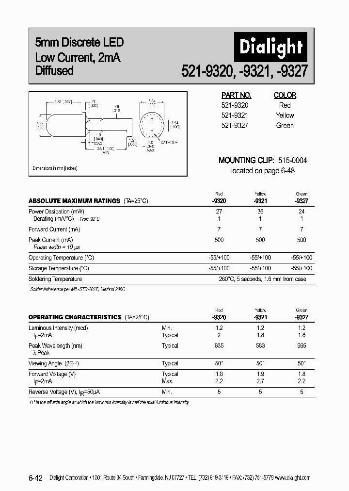 521-9320_5705776.PDF Datasheet Download --- IC-ON-LINE