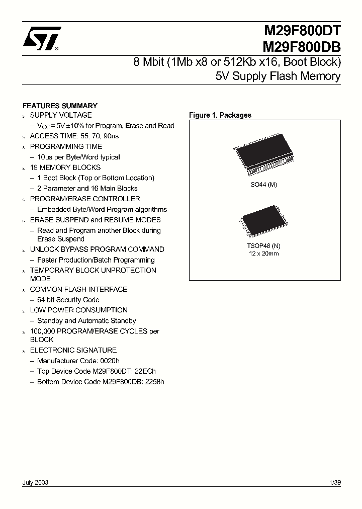 M29F800DB90N3T_5711170.PDF Datasheet Download --- IC-ON-LINE