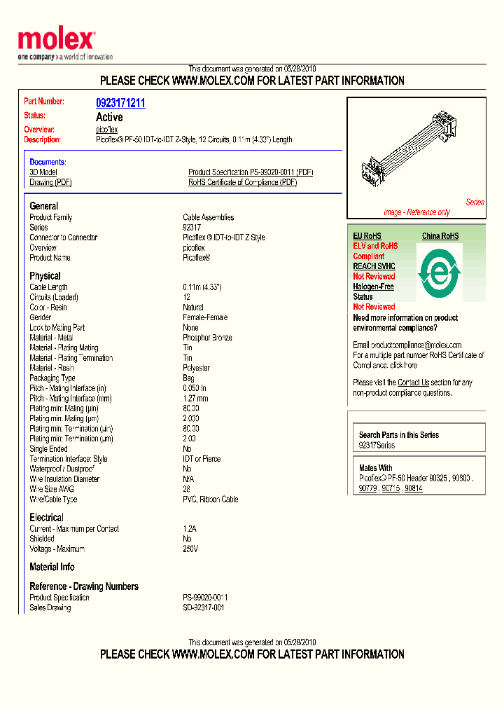92317-1211_5719697.PDF Datasheet Download --- IC-ON-LINE