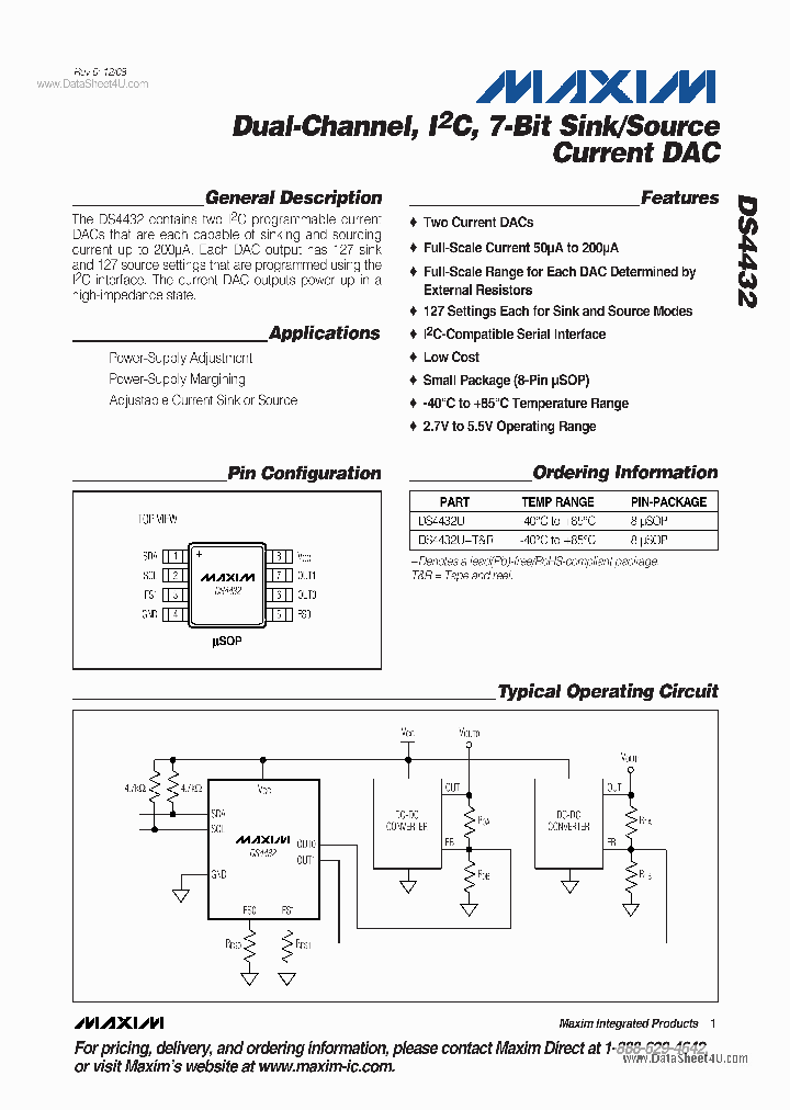 DS4432_5721945.PDF Datasheet Download --- IC-ON-LINE
