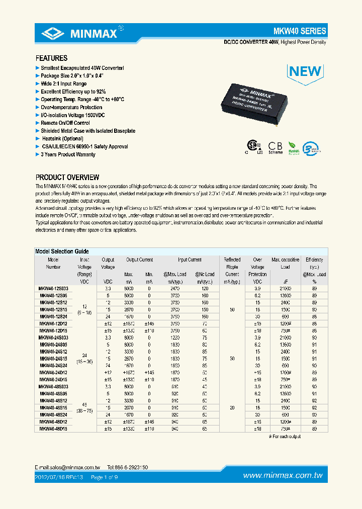 MKW40-24S24_5740612.PDF Datasheet Download --- IC-ON-LINE