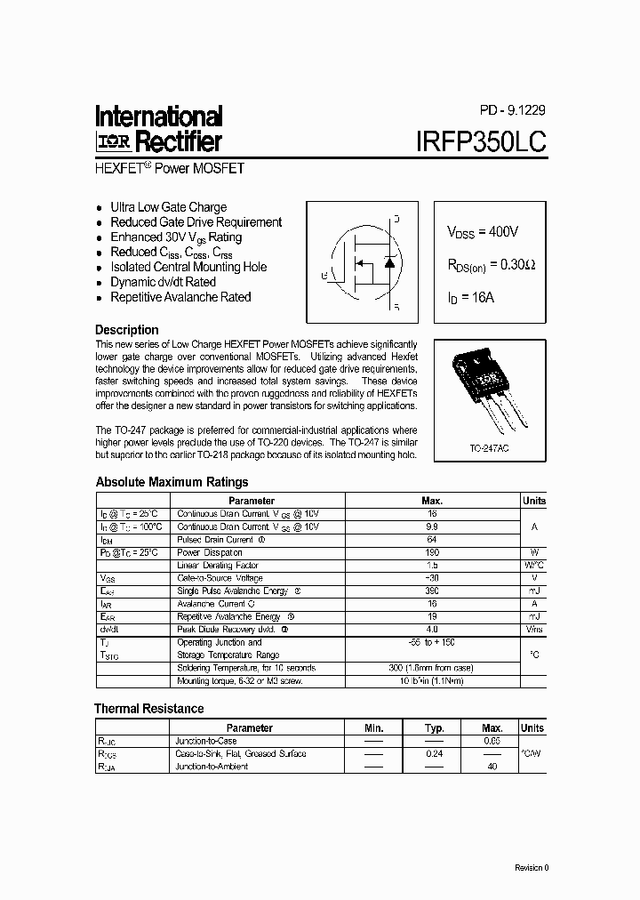 IRFP350LC_5740702.PDF Datasheet Download --- IC-ON-LINE