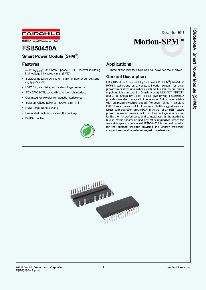 FSB50450A_5810039.PDF Datasheet Download --- IC-ON-LINE