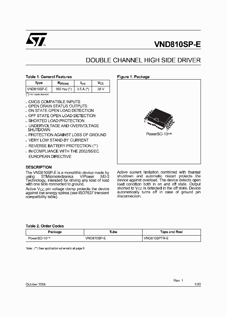 VND810SP-E_5873256.PDF Datasheet Download --- IC-ON-LINE