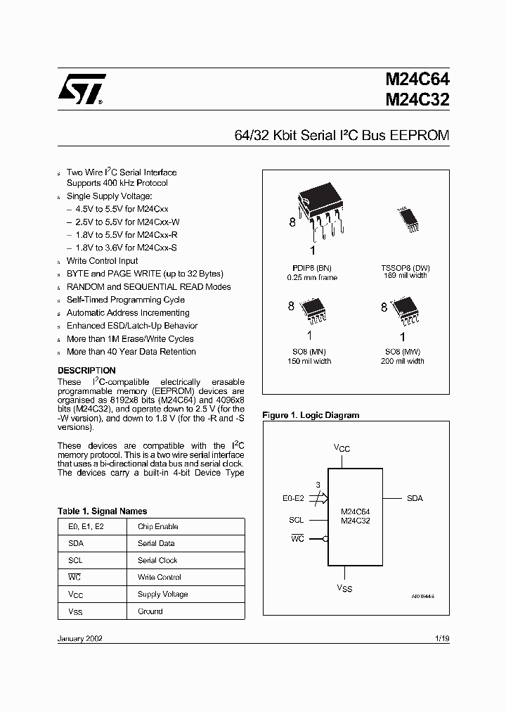 M24C64-S_5912306.PDF Datasheet Download --- IC-ON-LINE