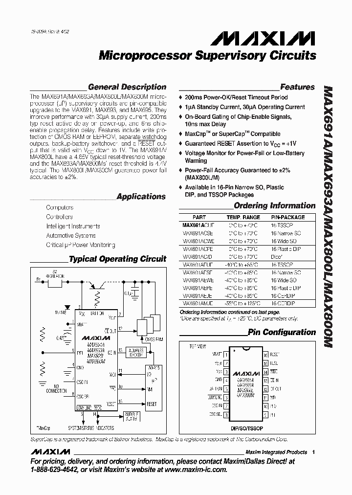 MAX800_5966052.PDF Datasheet Download --- IC-ON-LINE