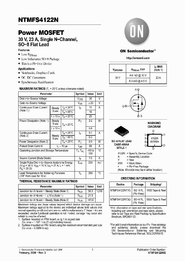 NTMFS4122N_6159184.PDF Datasheet Download --- IC-ON-LINE