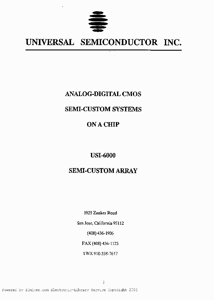 USI-6003_6271195.PDF Datasheet Download --- IC-ON-LINE