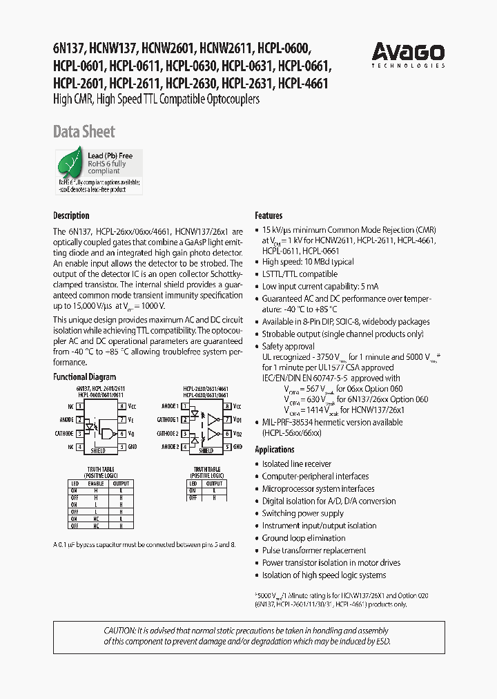 HCPL-0611-500E_6363124.PDF Datasheet Download --- IC-ON-LINE