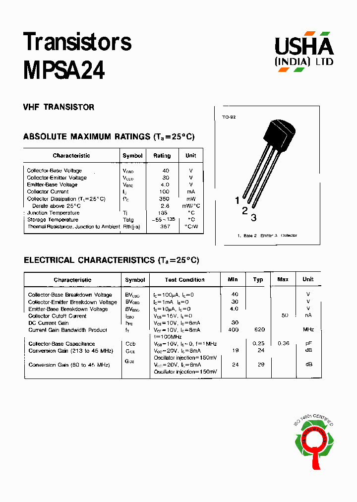 MPSA24_6384621.PDF Datasheet Download --- IC-ON-LINE