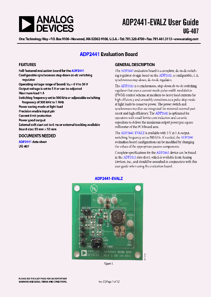 UG-407_6386821.PDF Datasheet Download --- IC-ON-LINE