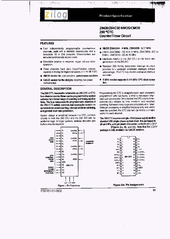 Z84C3006PEC_6389276.PDF Datasheet Download --- IC-ON-LINE