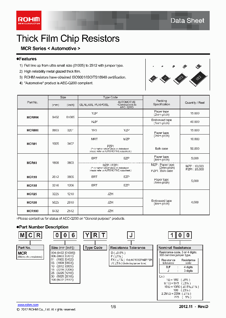 MCR100_6402210.PDF Datasheet Download --- IC-ON-LINE