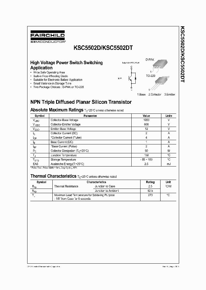 KSC5502DTM_6439013.PDF Datasheet Download --- IC-ON-LINE
