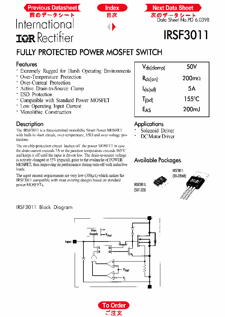 IRSF3011_6498819.PDF Datasheet Download --- IC-ON-LINE