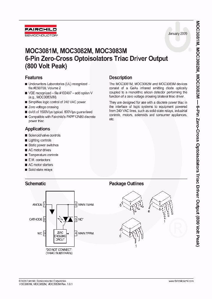 MOC3083MNL_6571176.PDF Datasheet Download --- IC-ON-LINE