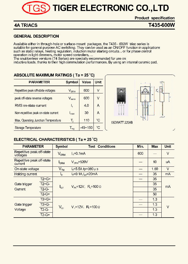 T435-600W_6608439.PDF Datasheet Download --- IC-ON-LINE