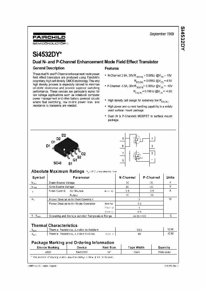 SI4532DY_6615627.PDF Datasheet Download --- IC-ON-LINE