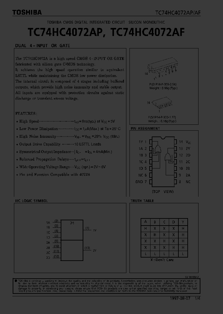 TC74HC4072AP_6631618.PDF Datasheet Download --- IC-ON-LINE