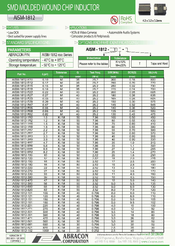 AISM-1812-R22M-T_6743640.PDF Datasheet Download --- IC-ON-LINE