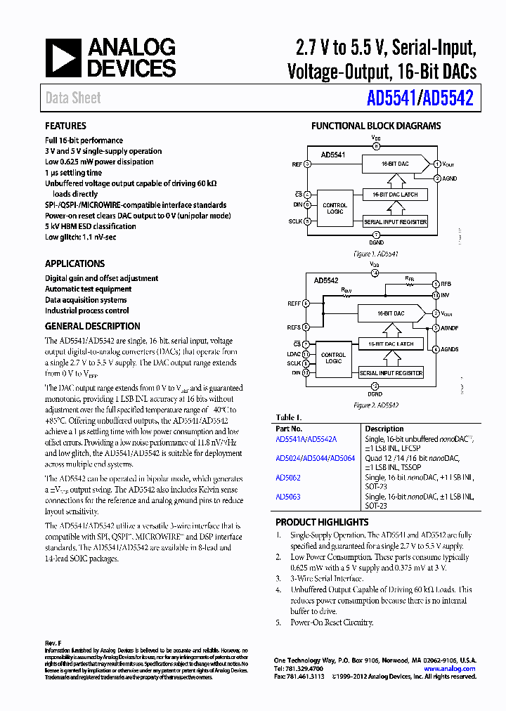 AD5541CRZ-REEL7_6945469.PDF Datasheet Download --- IC-ON-LINE