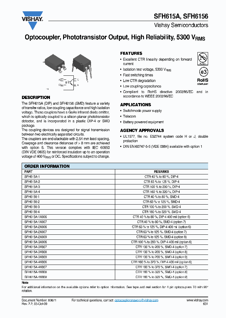 SFH6156-1X001_6830560.PDF Datasheet Download --- IC-ON-LINE