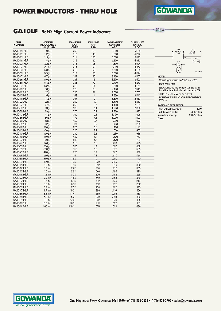 GA10-184KLF_6827970.PDF Datasheet Download --- IC-ON-LINE