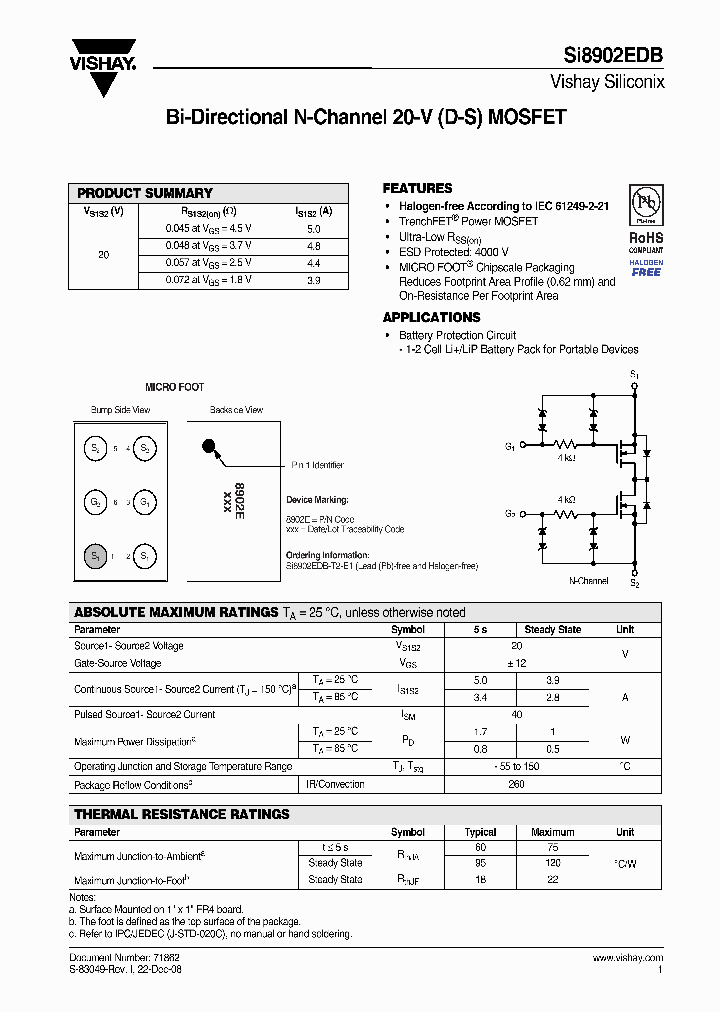 SI8902EDB-T2_6934800.PDF Datasheet Download --- IC-ON-LINE
