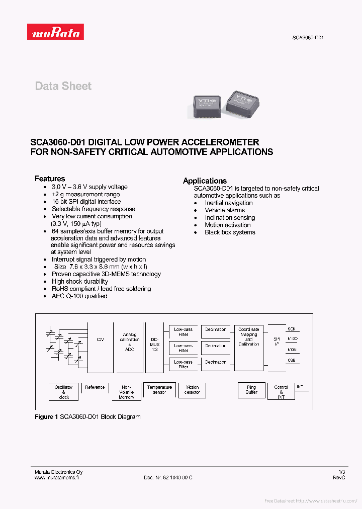SCA3060-D01_6969403.PDF Datasheet Download --- IC-ON-LINE