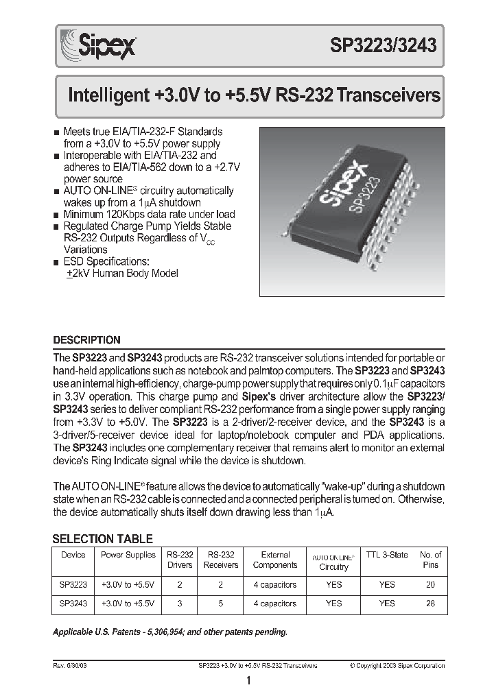 SP3243CA_6971870.PDF Datasheet Download --- IC-ON-LINE