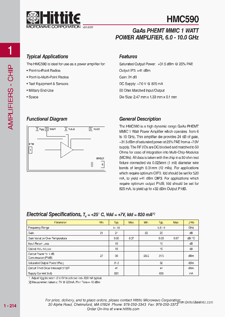 HMC590_6974627.PDF Datasheet Download --- IC-ON-LINE