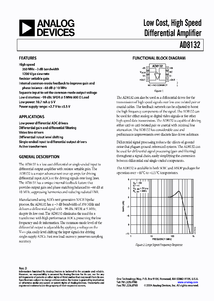 AD8132ARZ-REEL7_6990648.PDF Datasheet Download --- IC-ON-LINE